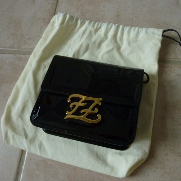 Fendi | Bags | Fendi Karligraphy Patent Ff Logo Shoulder Bag | Poshmark
